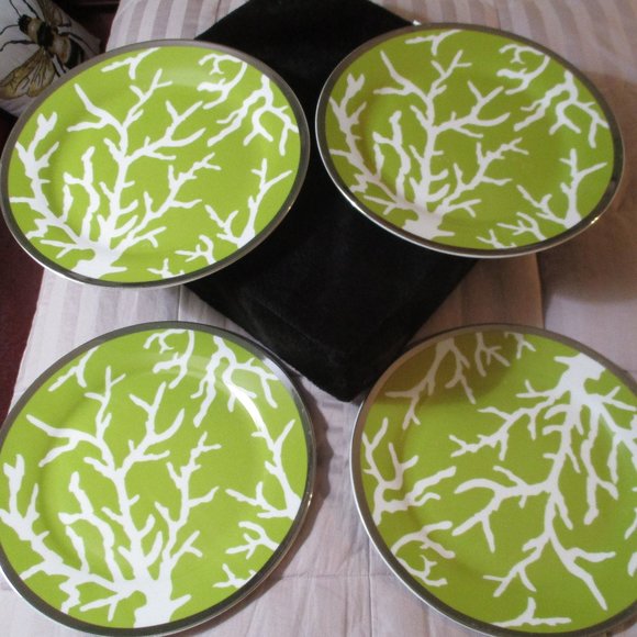 Colin Cowie | Dining | Set Of Four Colin Cowie Designer Green Coral ...
